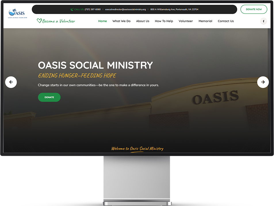 Website Design for Oasis Social Ministry by TechArk